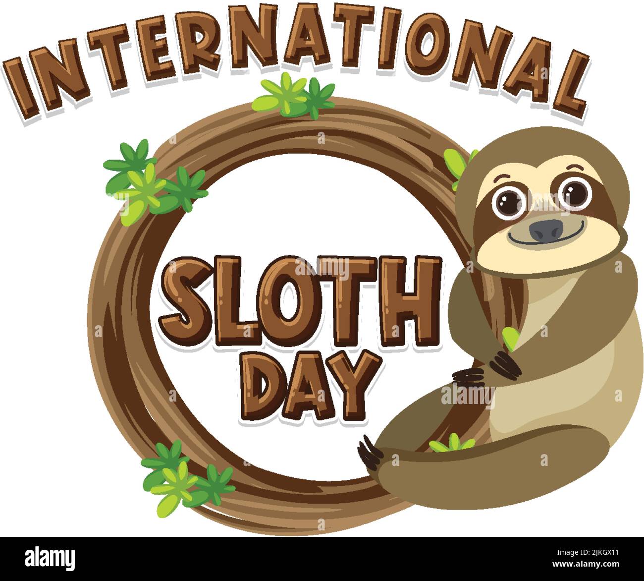 International sloth day banner concept vector illustration Stock Vector ...