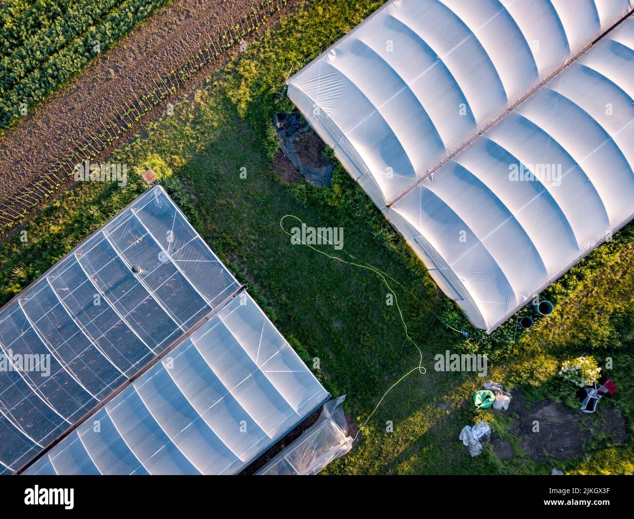 An aerial view of an organic inner-city farm in London, The UK Stock ...