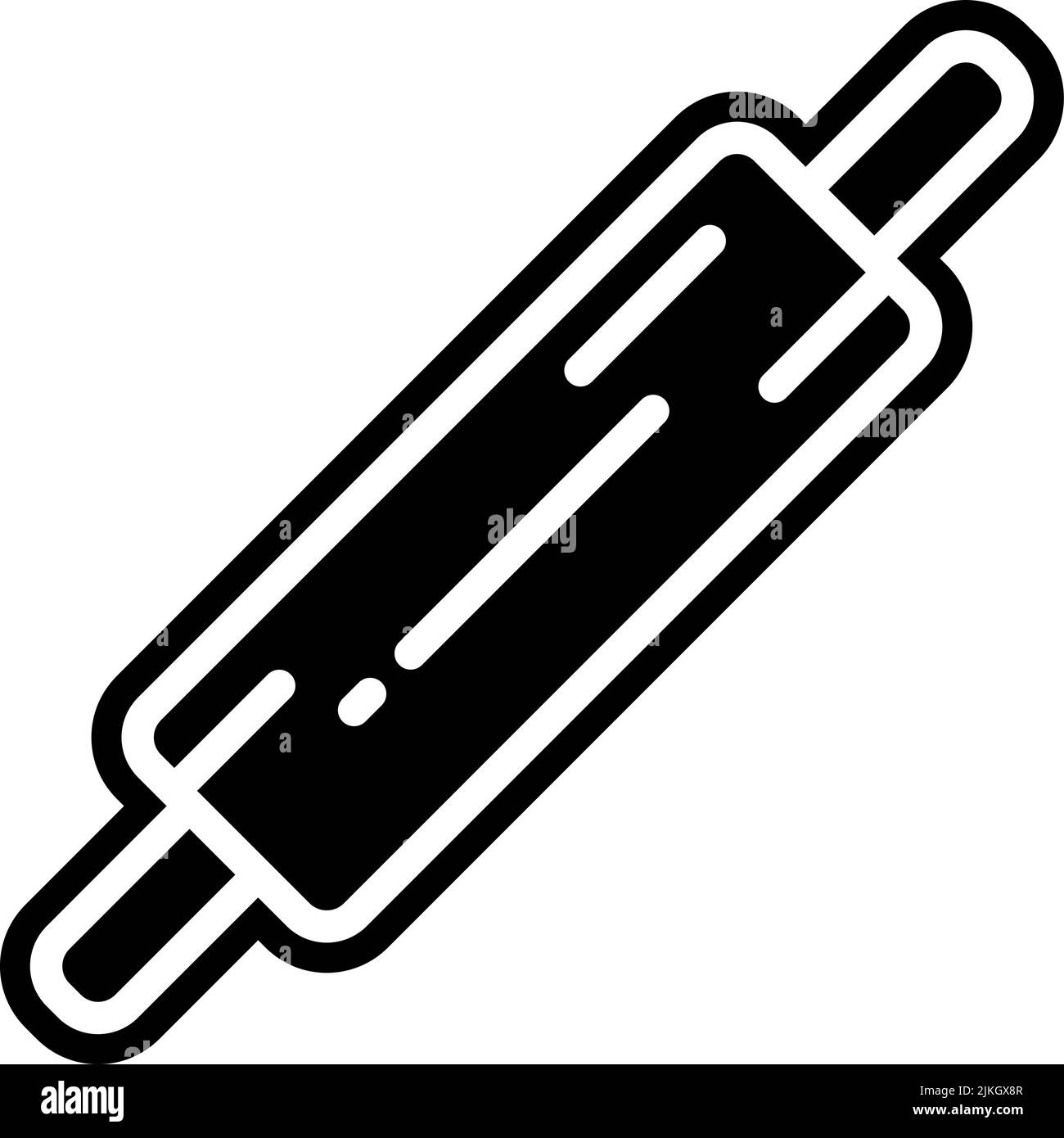 rolling pin icon black vector illustration Stock Vector Image & Art - Alamy