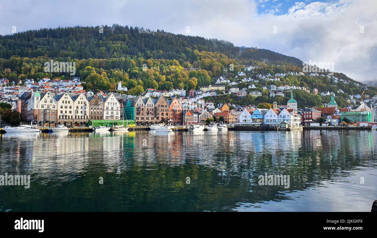 A panoramic view of the Bergen city in Norway Stock Photo - Alamy