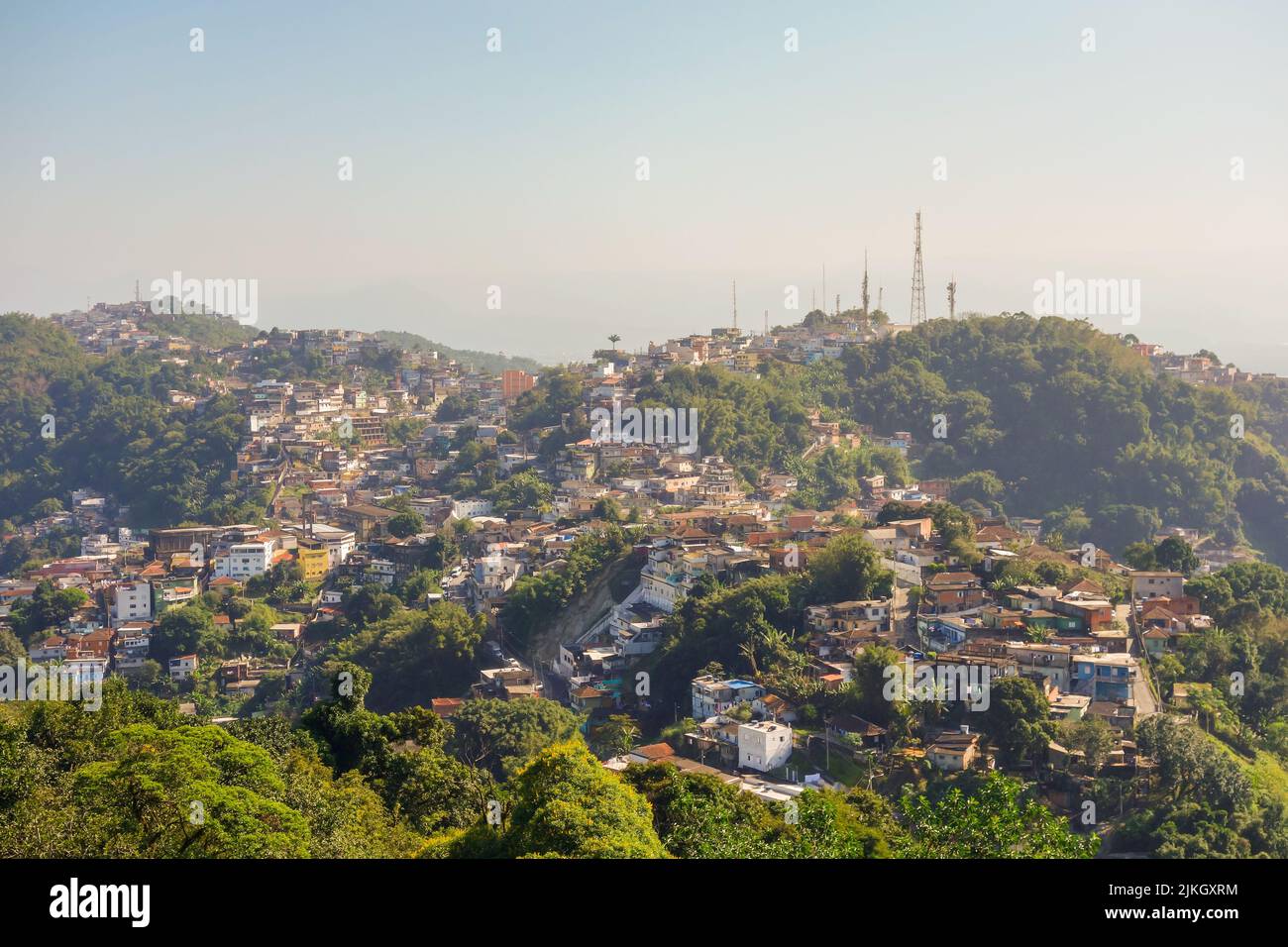 Slum community on hillside, shanty town neighborhood Stock Photo - Alamy