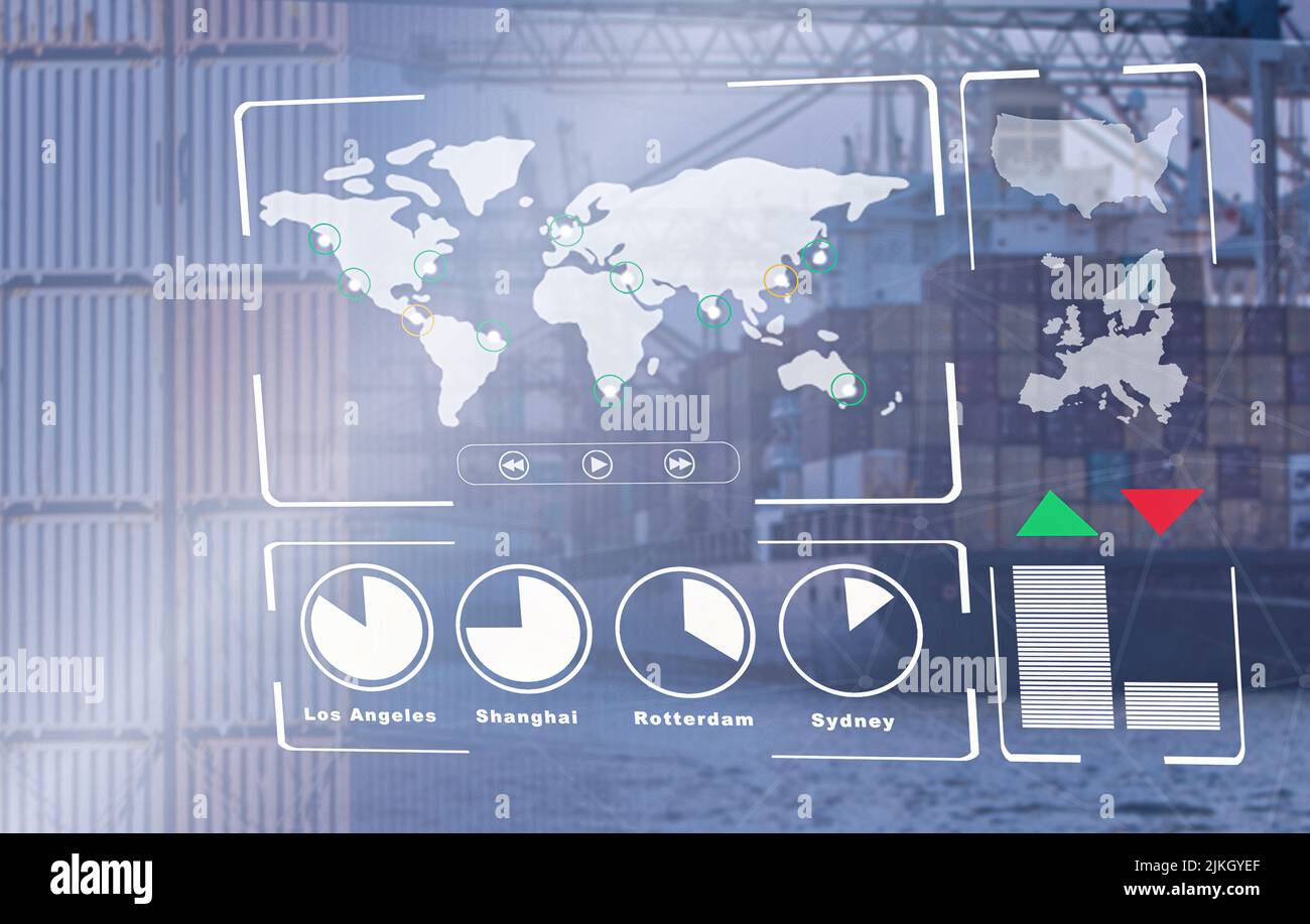 International shipping map hi-res stock photography and images - Alamy