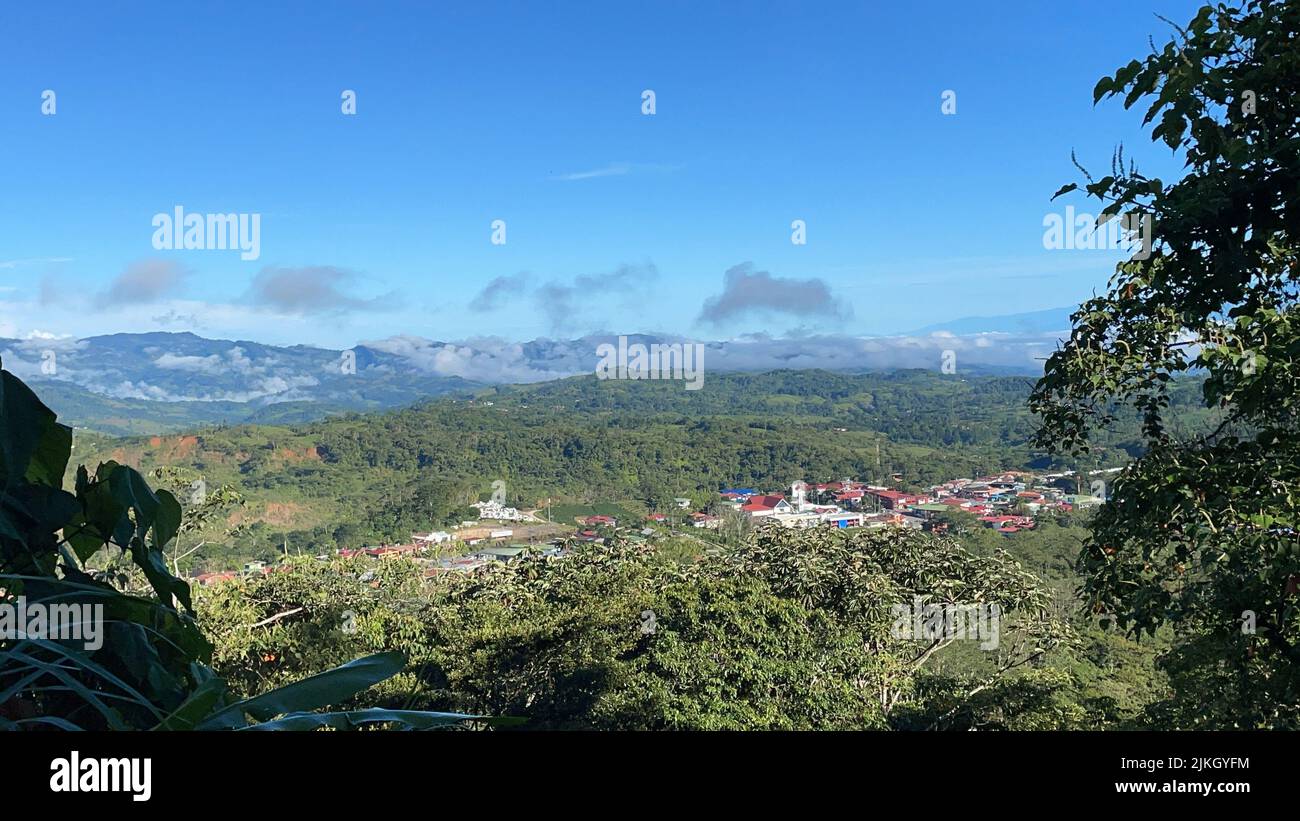 Aerial view of San Vito de Coto Brus, southern Costa Rica Stock Photo ...