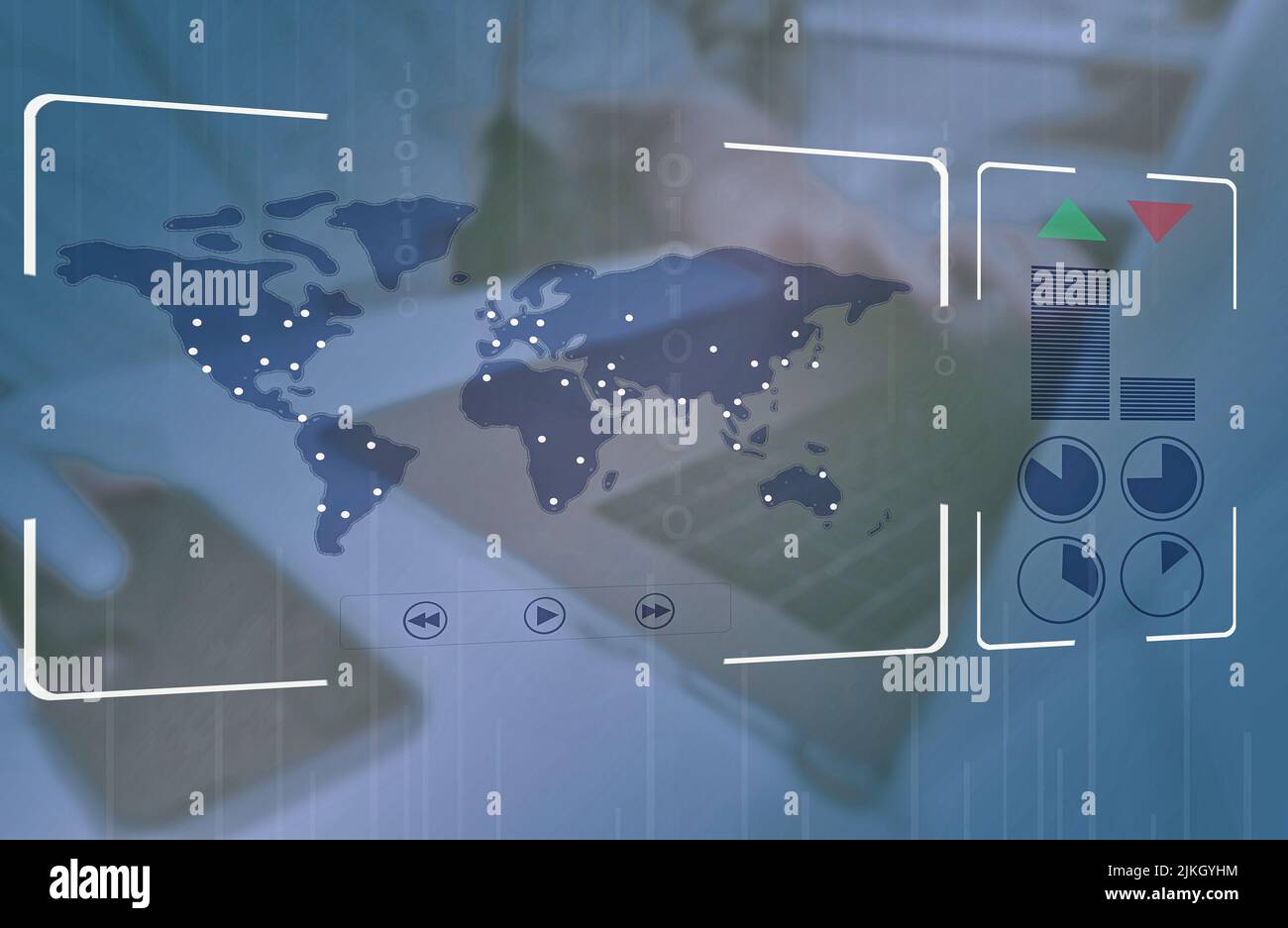 a controller is sitting behind screens monitoring shipment outlet ...