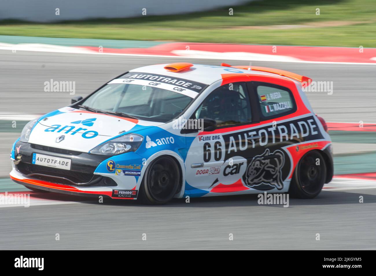 racing car in the asphalt track. Renault clio Stock Photo - Alamy