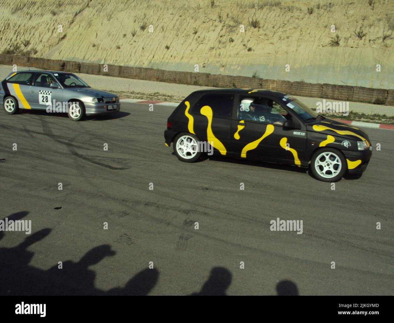 racing car in the asphalt track. Renault clio Stock Photo - Alamy