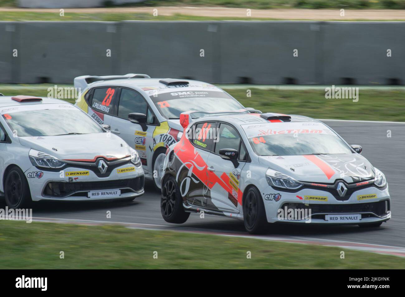 racing car in the asphalt track. Renault clio Stock Photo - Alamy