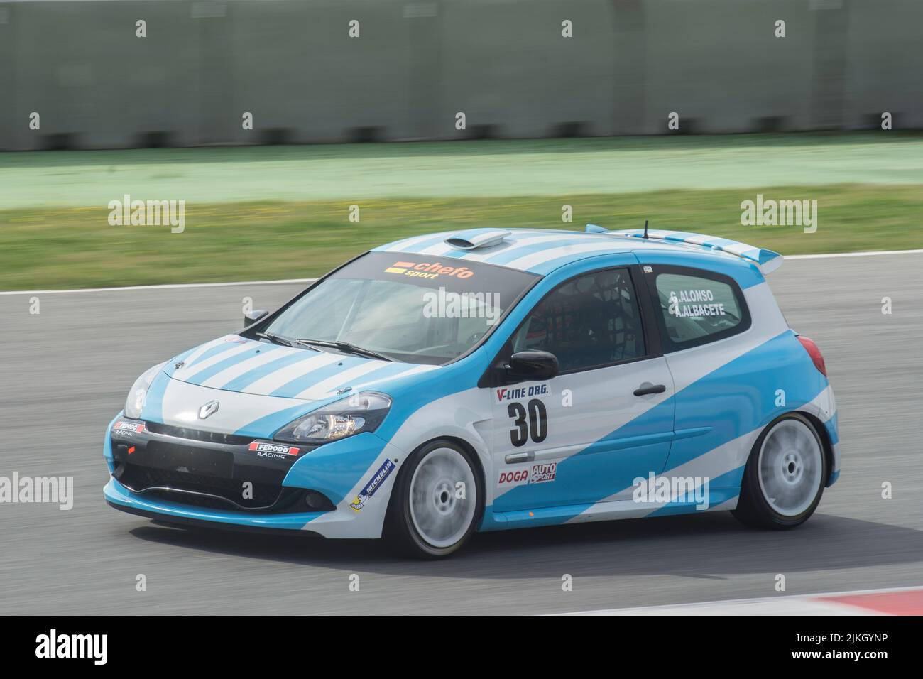 racing car in the asphalt track. Renault clio Stock Photo - Alamy