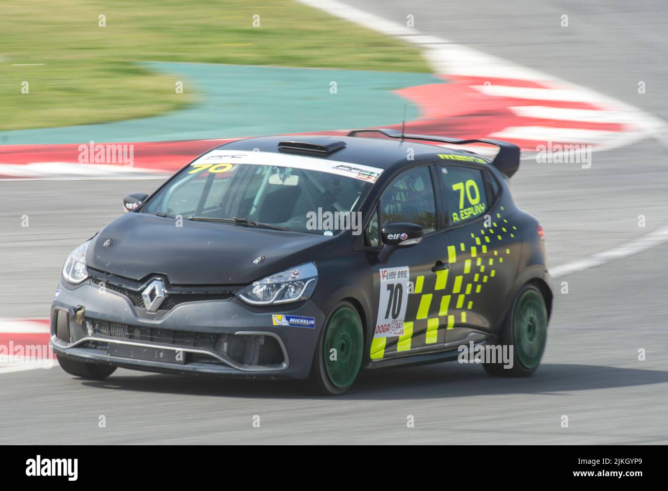 racing car in the asphalt track. Renault clio Stock Photo - Alamy