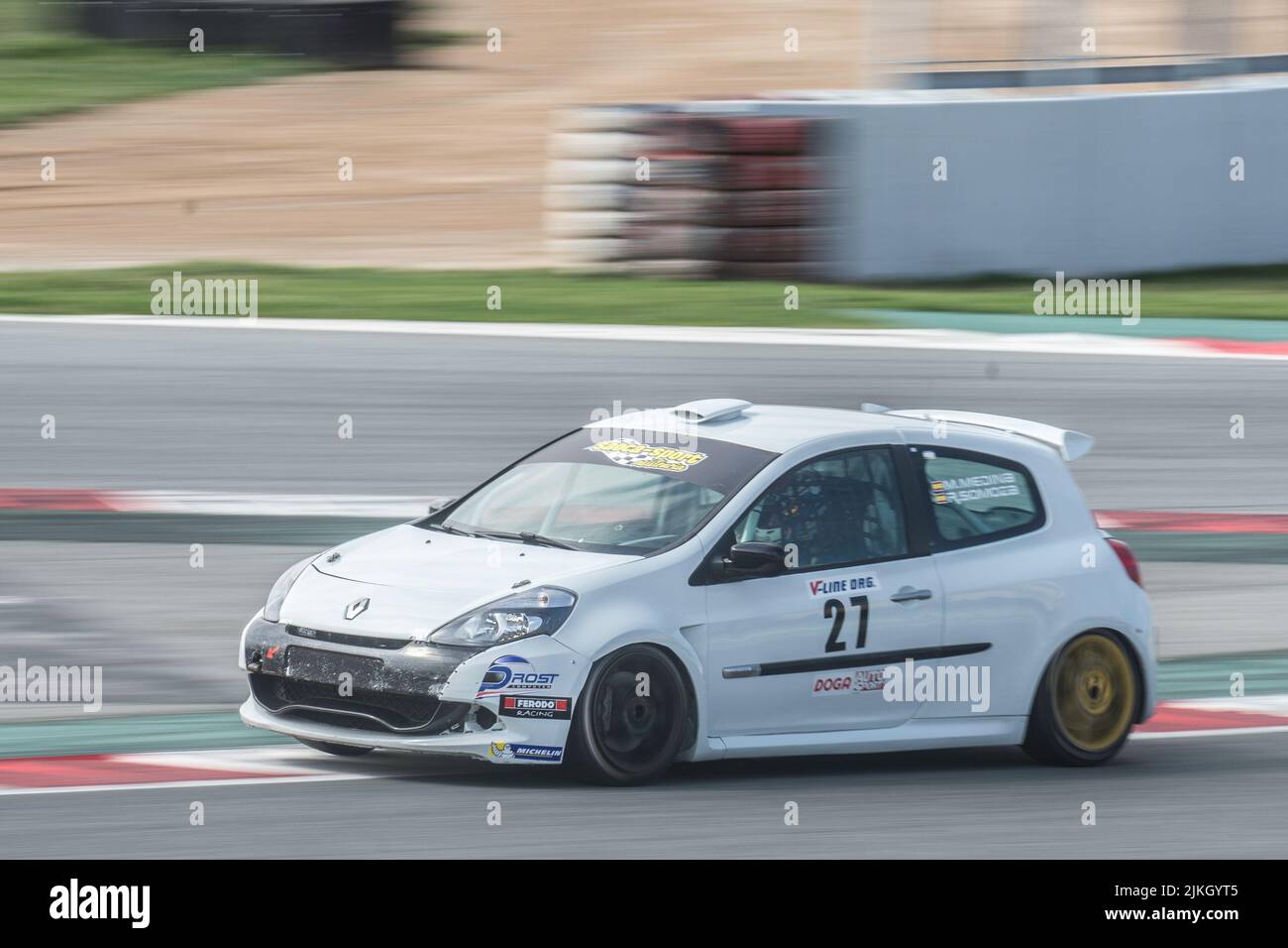 racing car in the asphalt track. Renault clio Stock Photo - Alamy