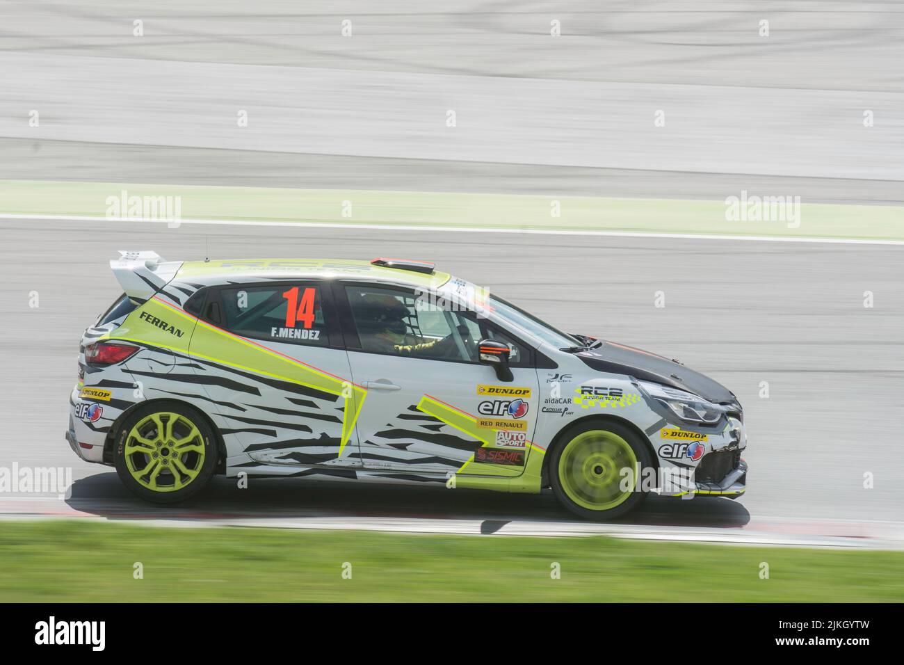 racing car in the asphalt track. Renault clio Stock Photo - Alamy