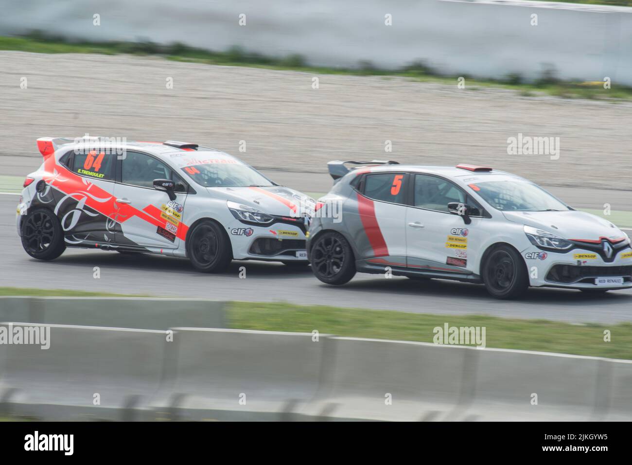 racing car in the asphalt track. Renault clio Stock Photo - Alamy
