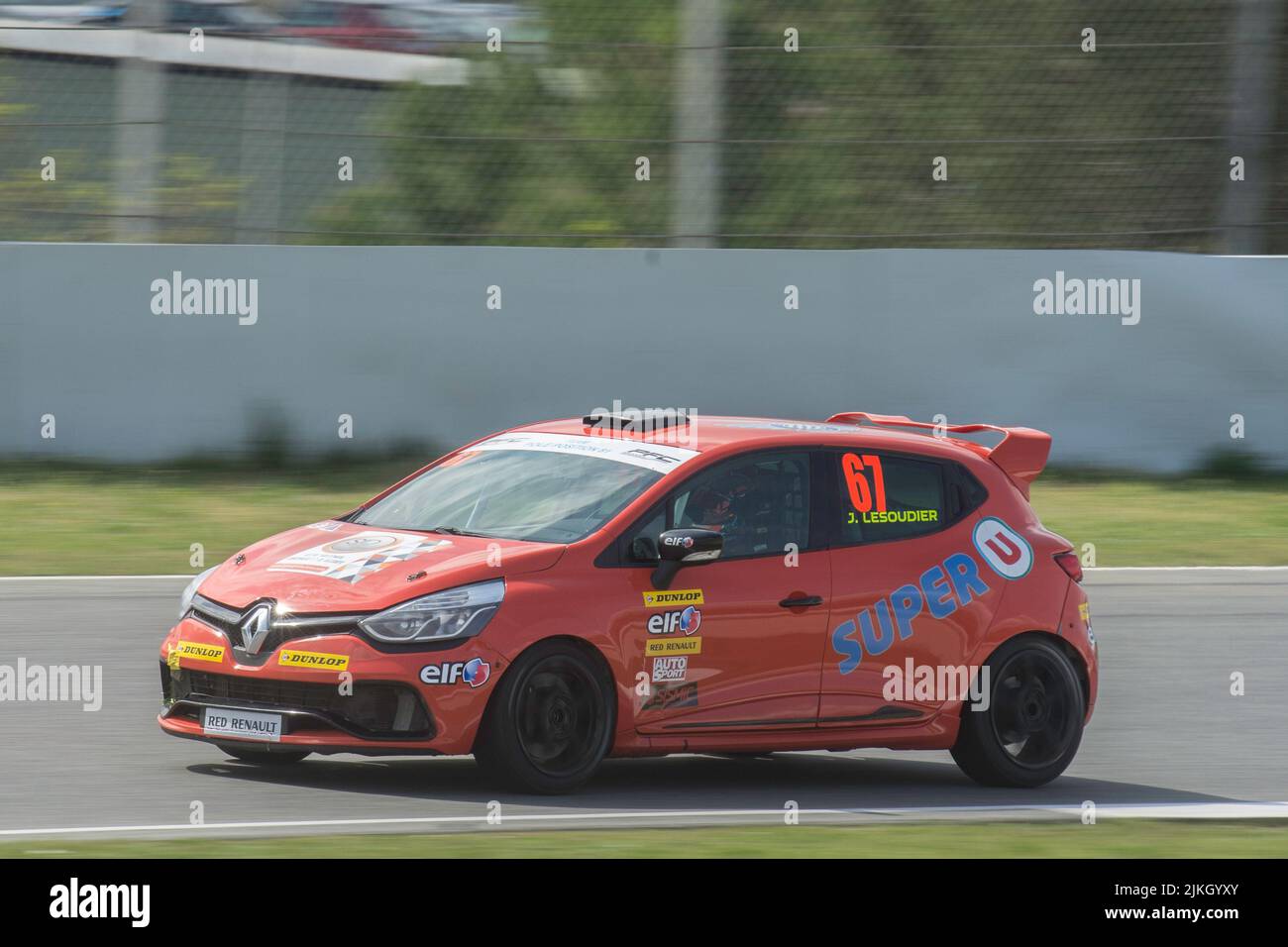 racing car in the asphalt track. Renault clio Stock Photo - Alamy