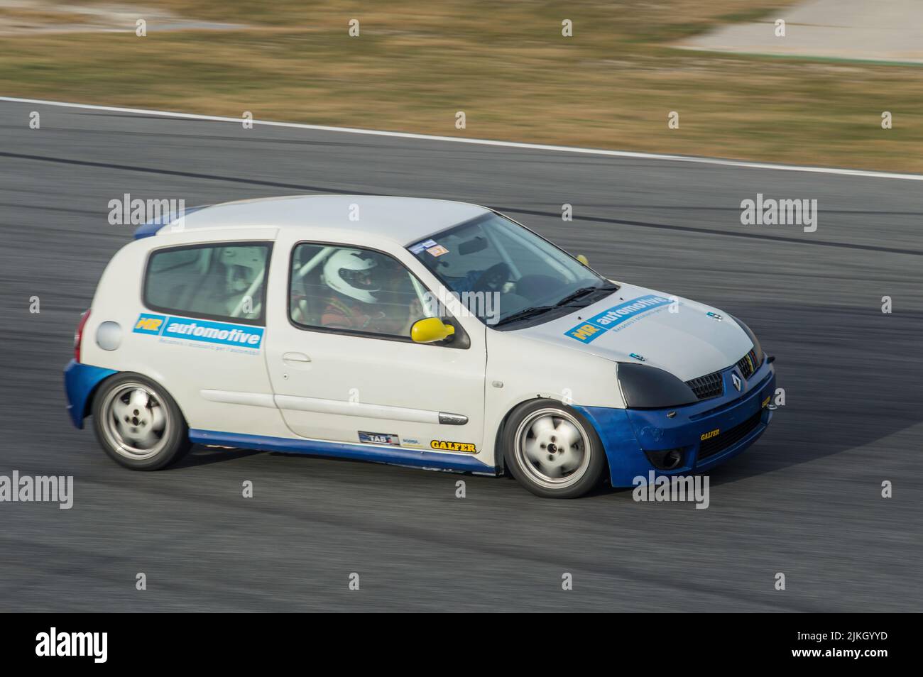 racing car in the asphalt track. Renault clio Stock Photo - Alamy