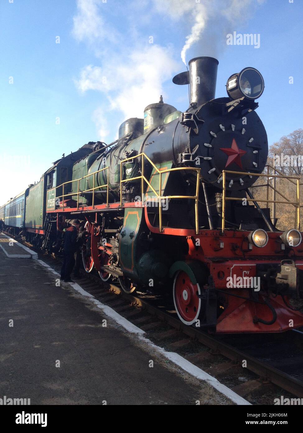 Steam locomotive made in the USSR Stock Photo - Alamy