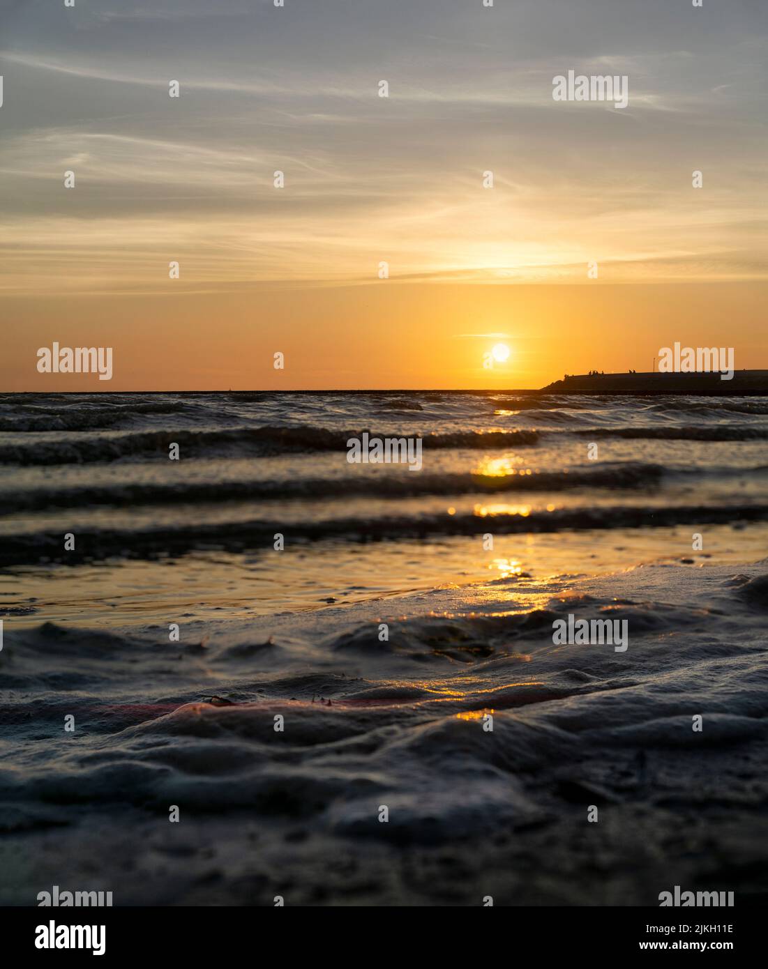 Closeup sunset sea waves hi-res stock photography and images - Alamy
