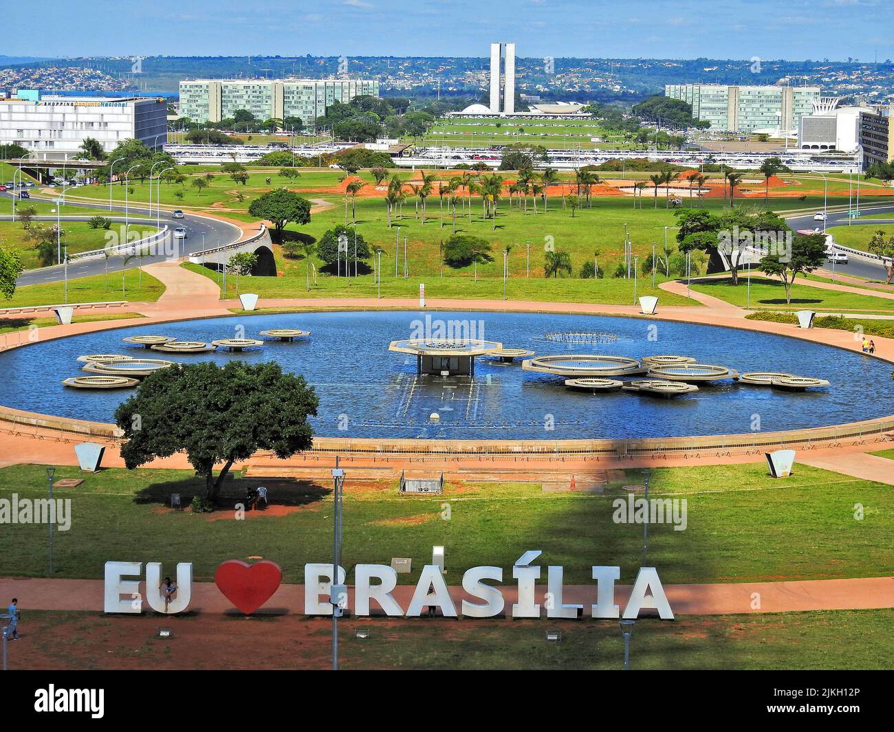 A beautiful view shot of Brasilia city center is seen from the ...