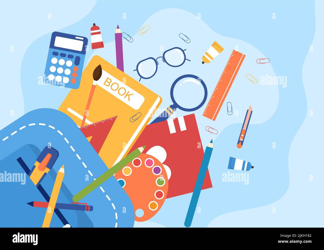 Stationery Set with Globe, Backpack, Book, Notebook, Ruler, Pencil, Pen ...