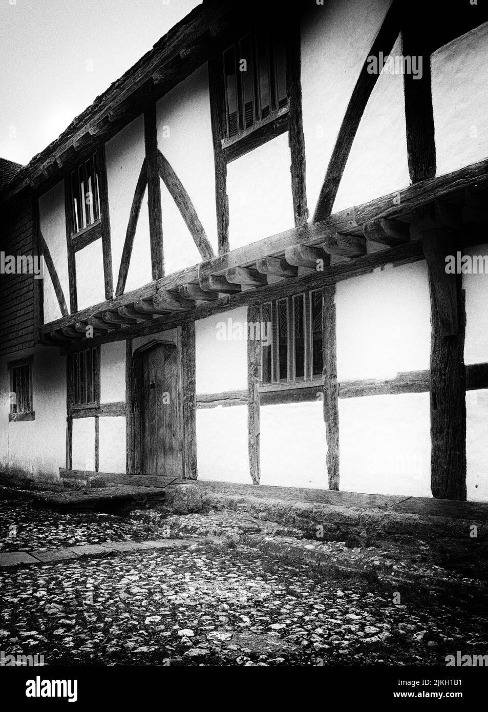 English half-timbered Tudor house and a cobbled street Stock Photo - Alamy