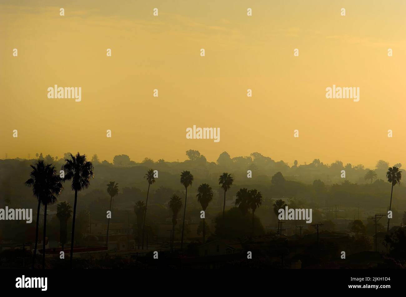 sunset with haze in Los angeles Stock Photo - Alamy
