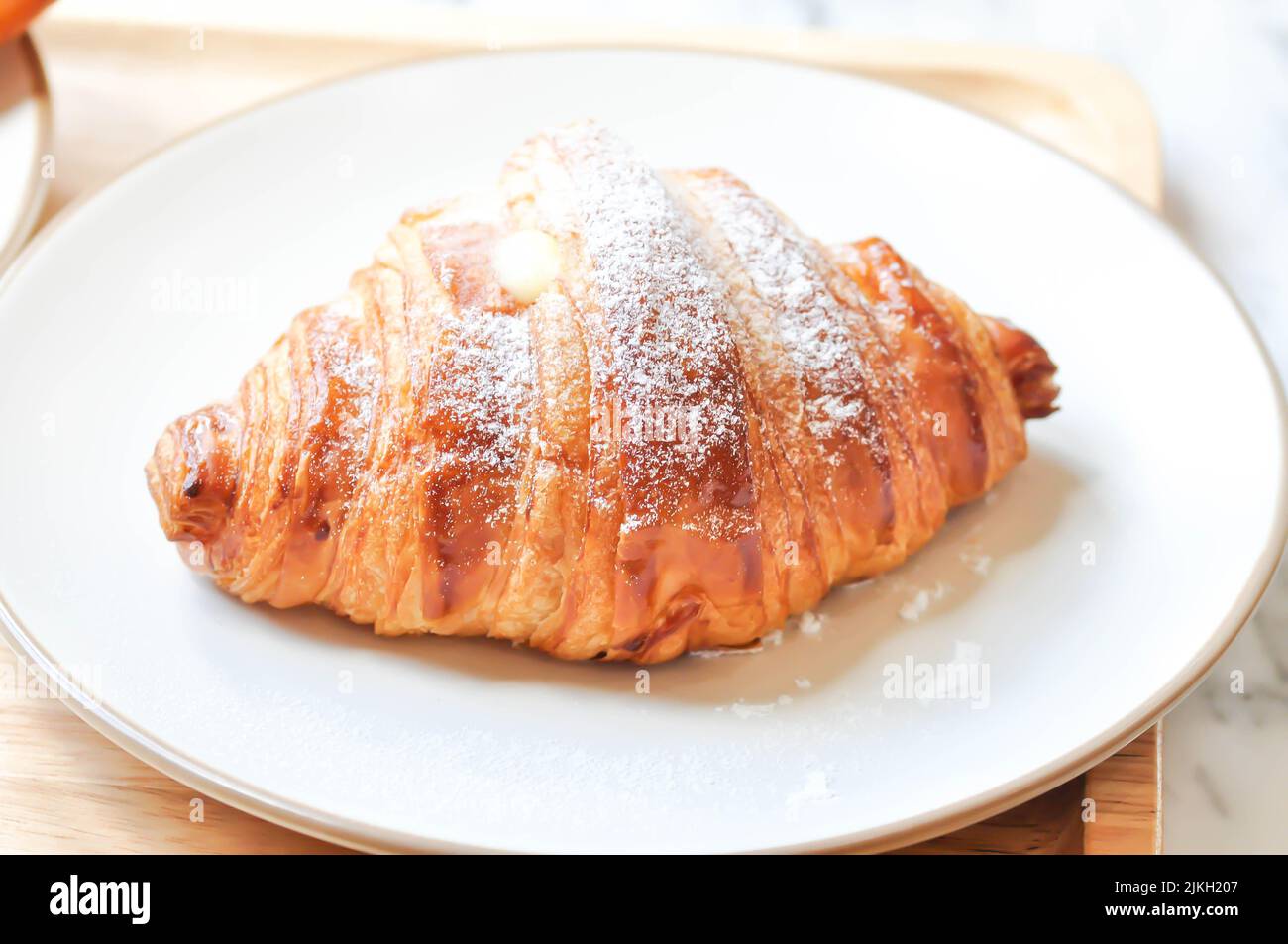 croissant , French croissant or French bread or custard croissant with ...