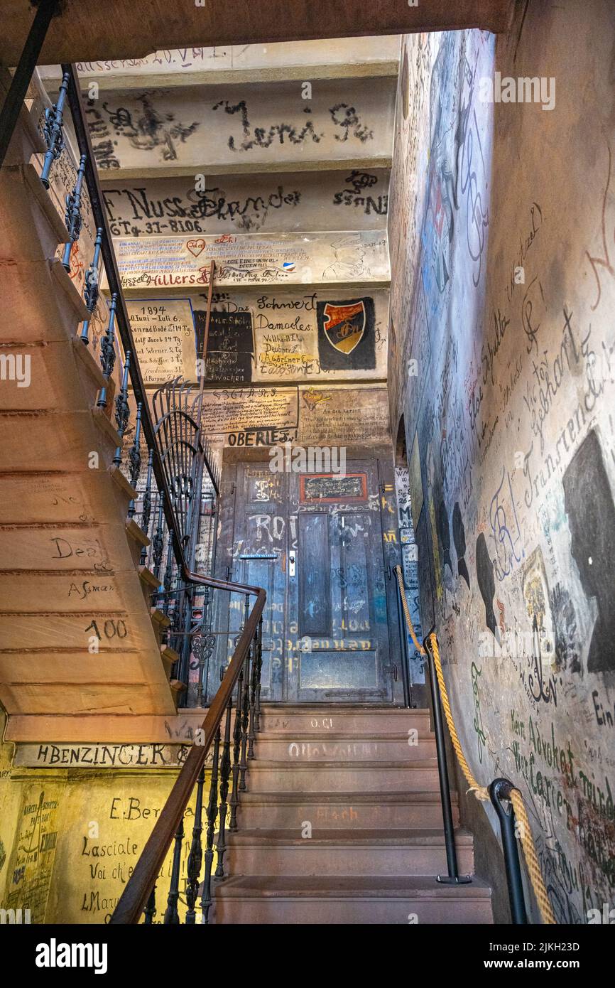 The Students Prison (in German - Studentenkarzer) at Heidelberg. Baden ...