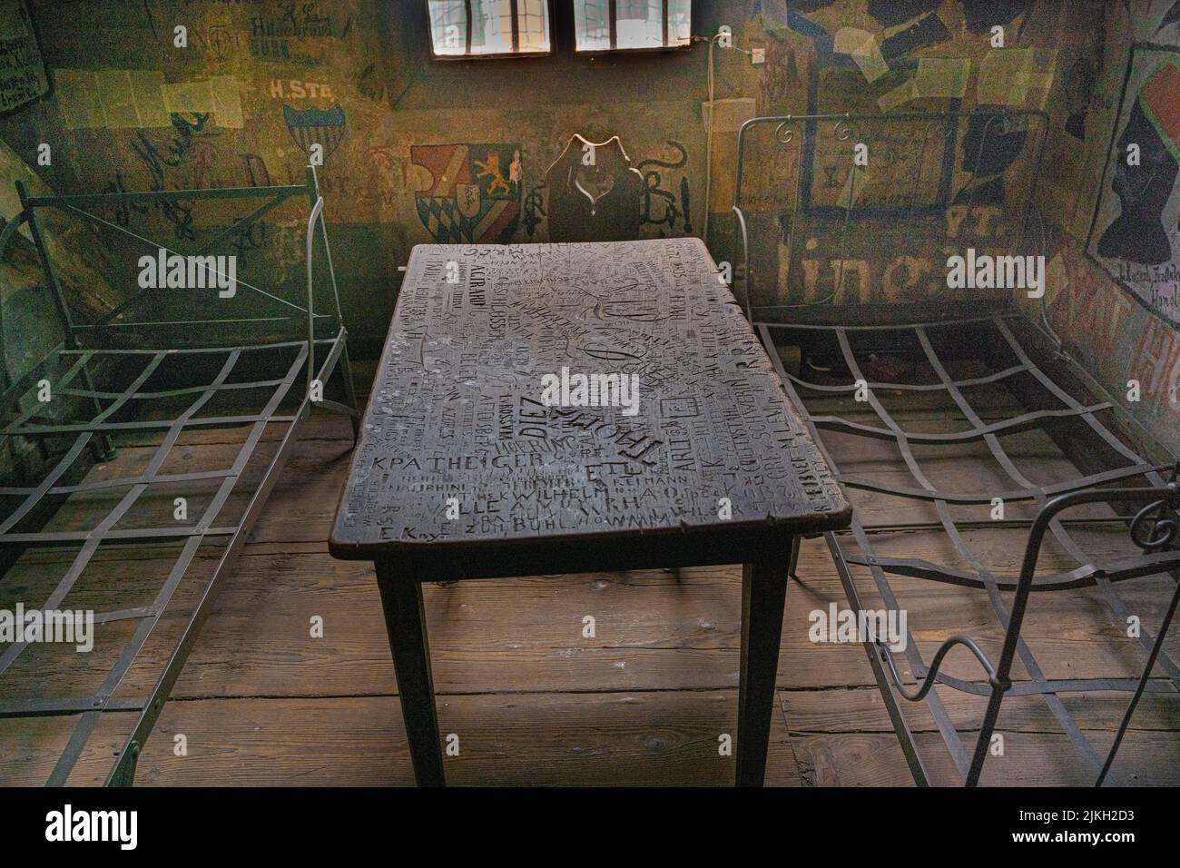 The Students Prison (in German - Studentenkarzer) at Heidelberg. Baden ...