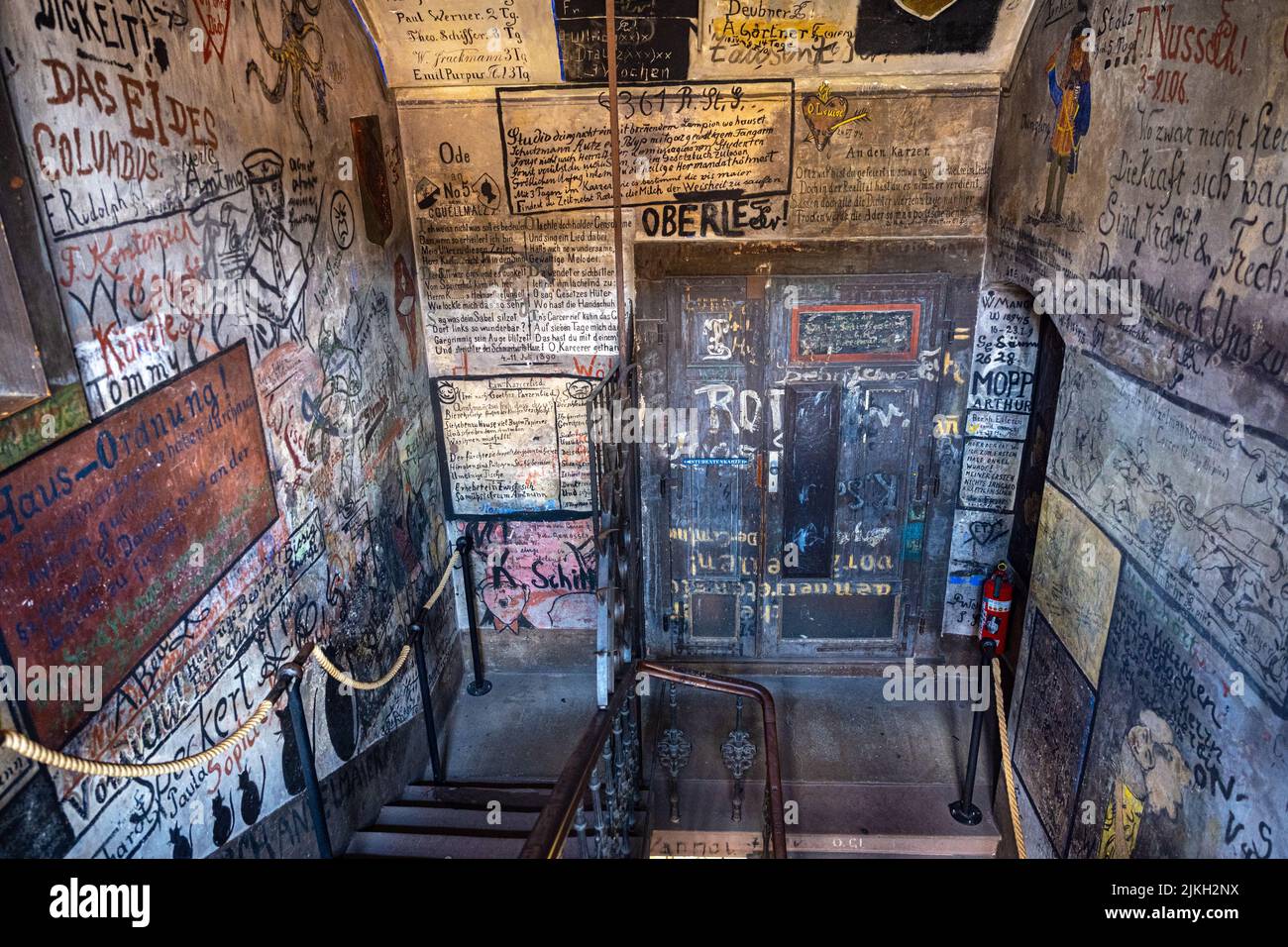 The Students Prison (in German - Studentenkarzer) at Heidelberg. Baden ...