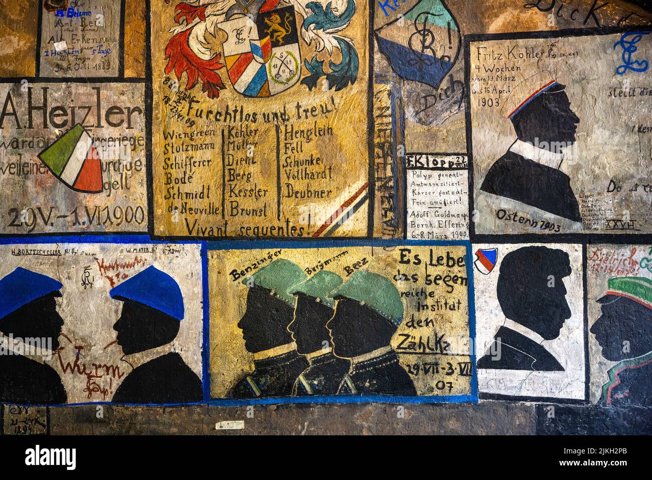 The Students Prison (in German - Studentenkarzer) at Heidelberg. Baden ...