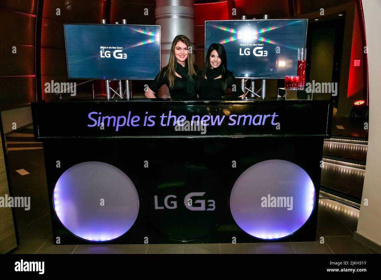 A pair of female hostesses at an LG party event in Johannesburg, South ...