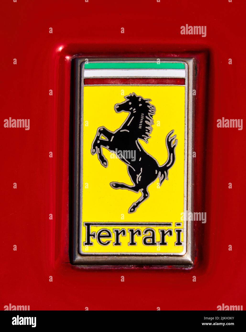 Ferrari Black Horse Logo Side View Of A Red Ferrari Brand Luxury