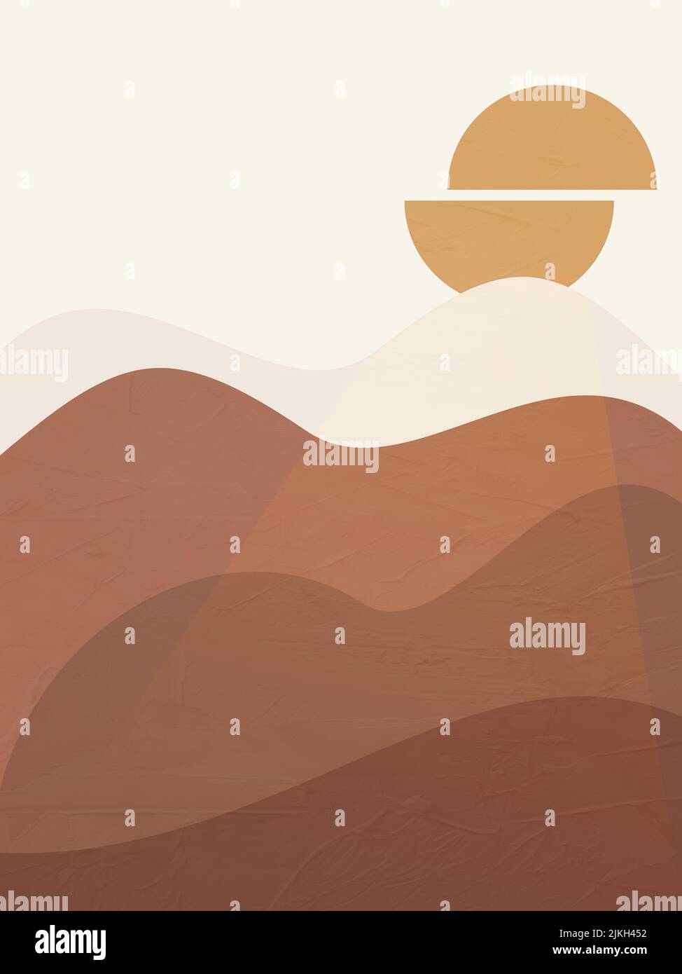 A vertical geometric art - abstract sun and waves - a great match for ...