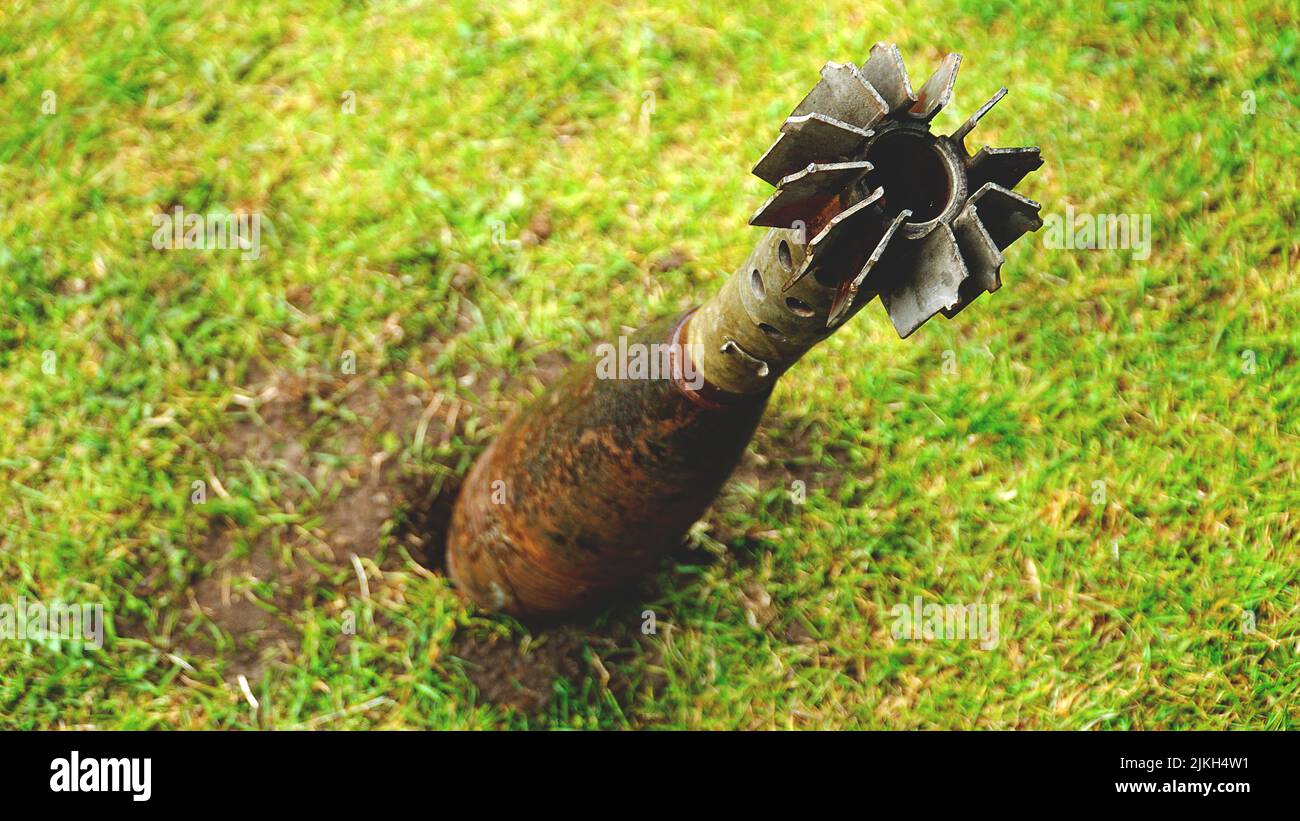 A shot of a Russian mine in the ground Stock Photo - Alamy