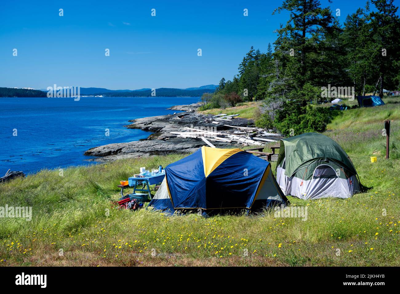A camping spot in Ruckle Provincial Park on Salt Spring Island, BC ...