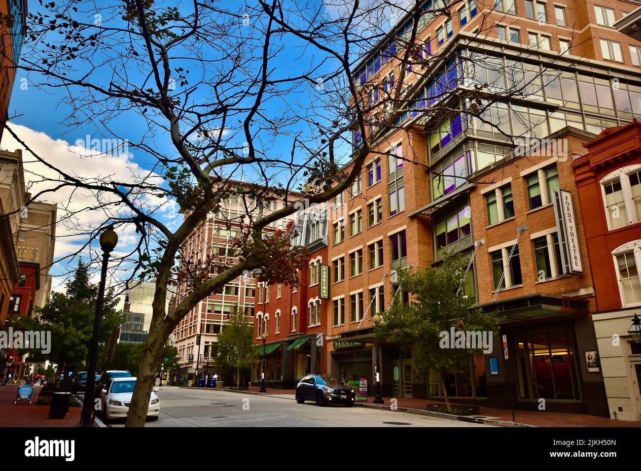 The streets of Washington DC under the beautiful sky, USA Stock Photo ...