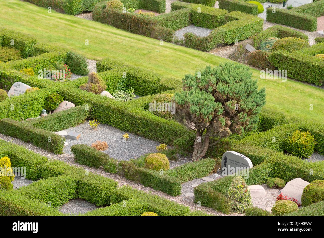 An aerial view of a Danish cemetery in daylight Stock Photo - Alamy