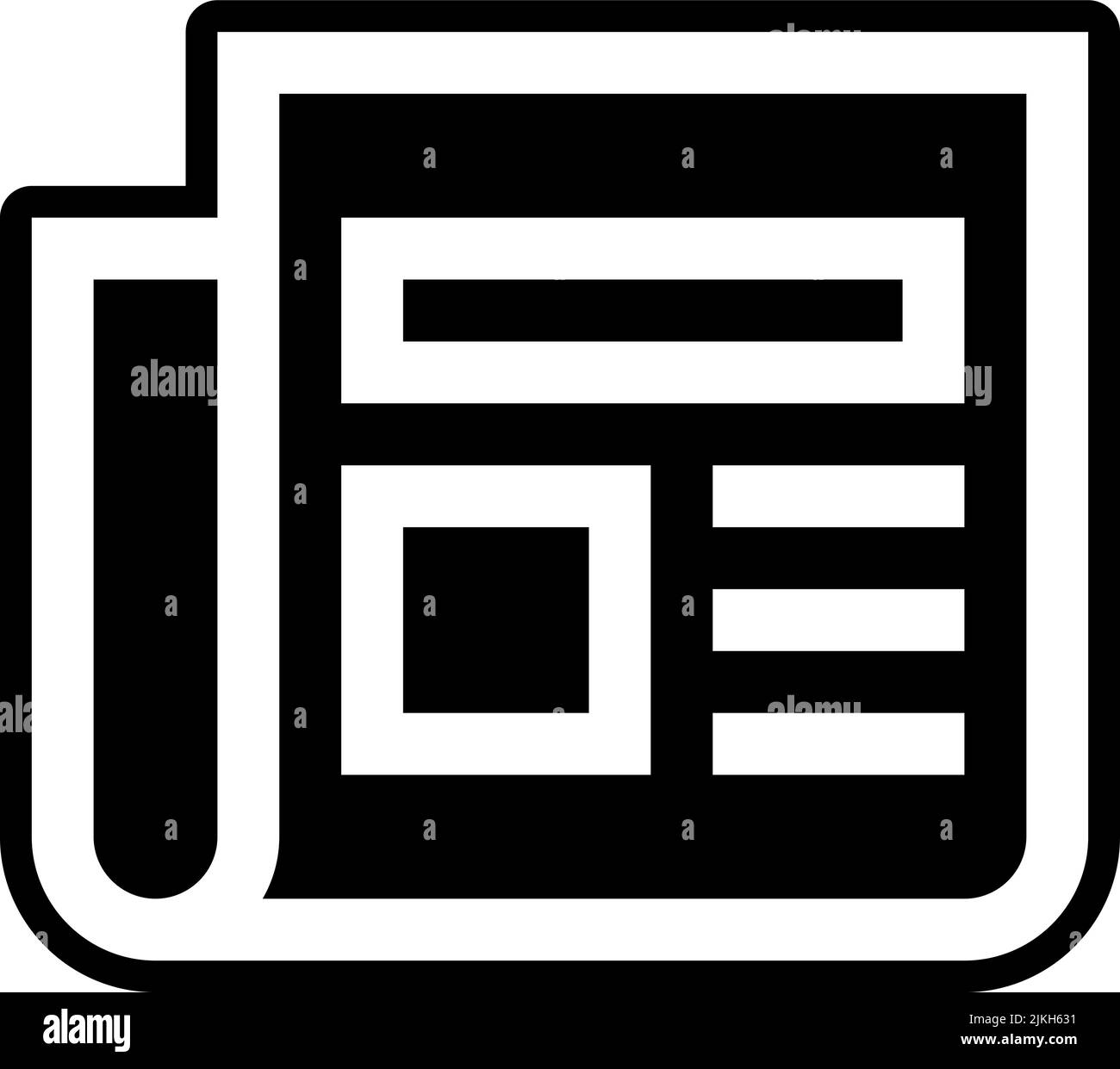 newspaper icon black vector illustration Stock Vector Image & Art - Alamy