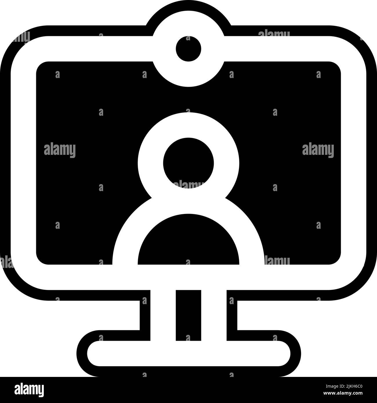 video conference icon black vector illustration Stock Vector Image ...