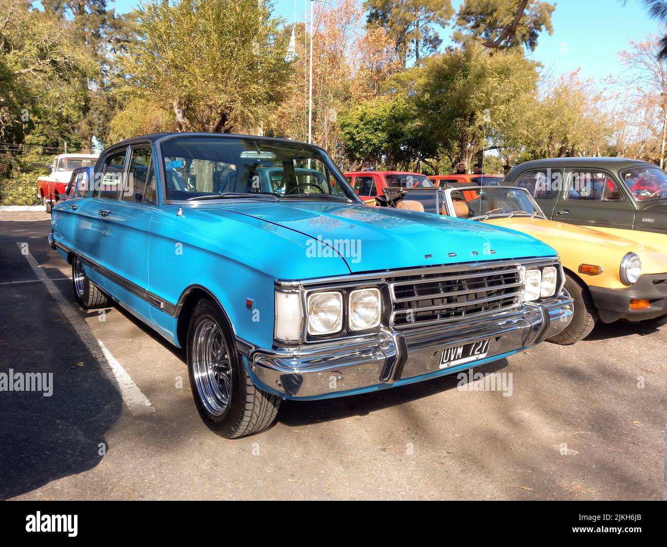 Quilmes, Argentina - May 29, 2022: Old sky blue Falcon four door sedan ...