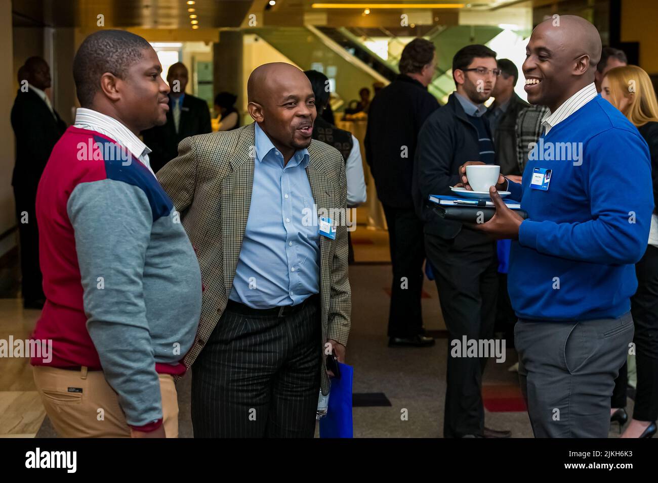 Delegates networking at corporate conference, Johannesburg, South ...