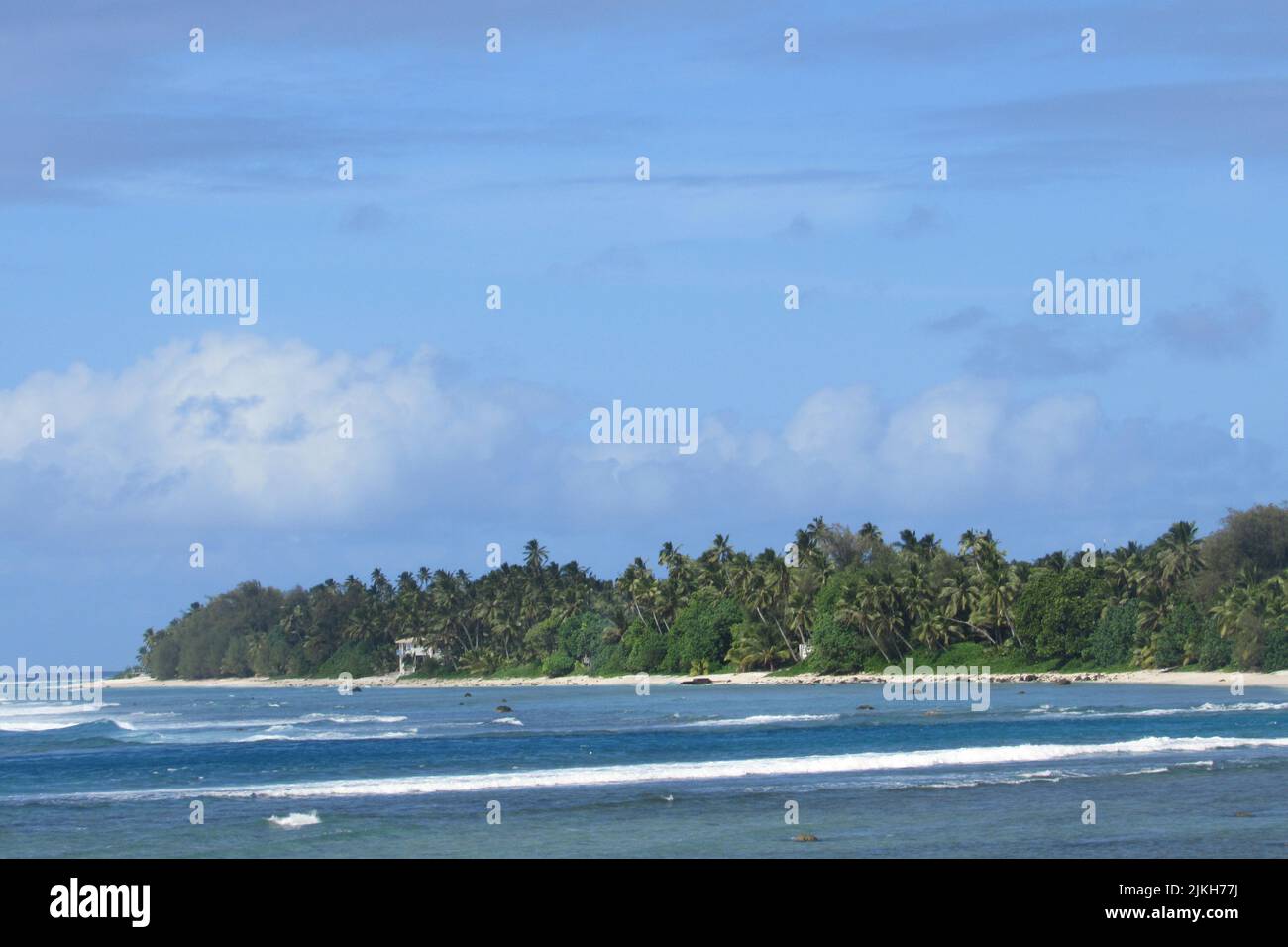 A tropical wild beach with sea waves Stock Photo - Alamy