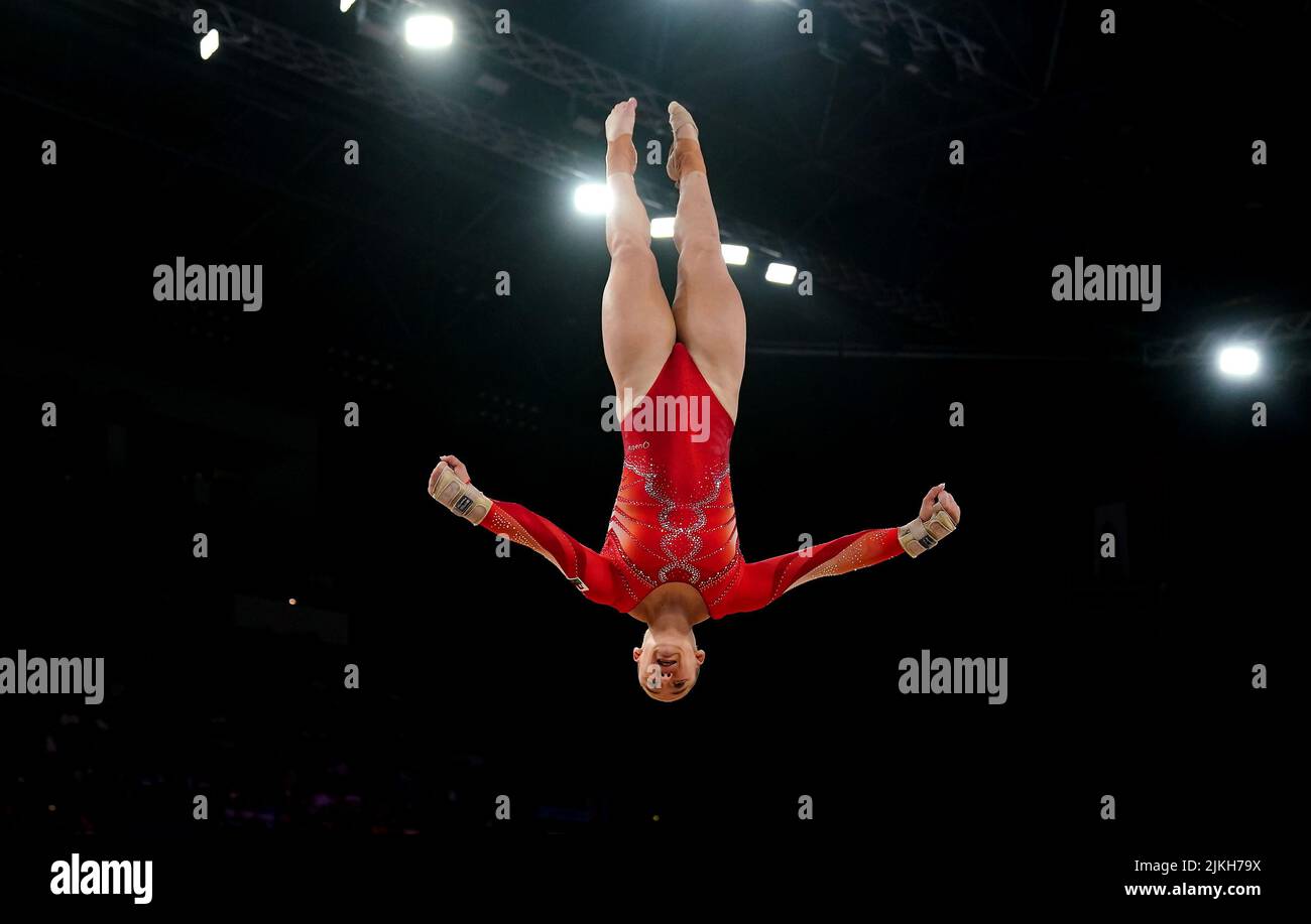 Wales' Poppy-Grace Stickler during the Women's Floor Exercise Final at ...