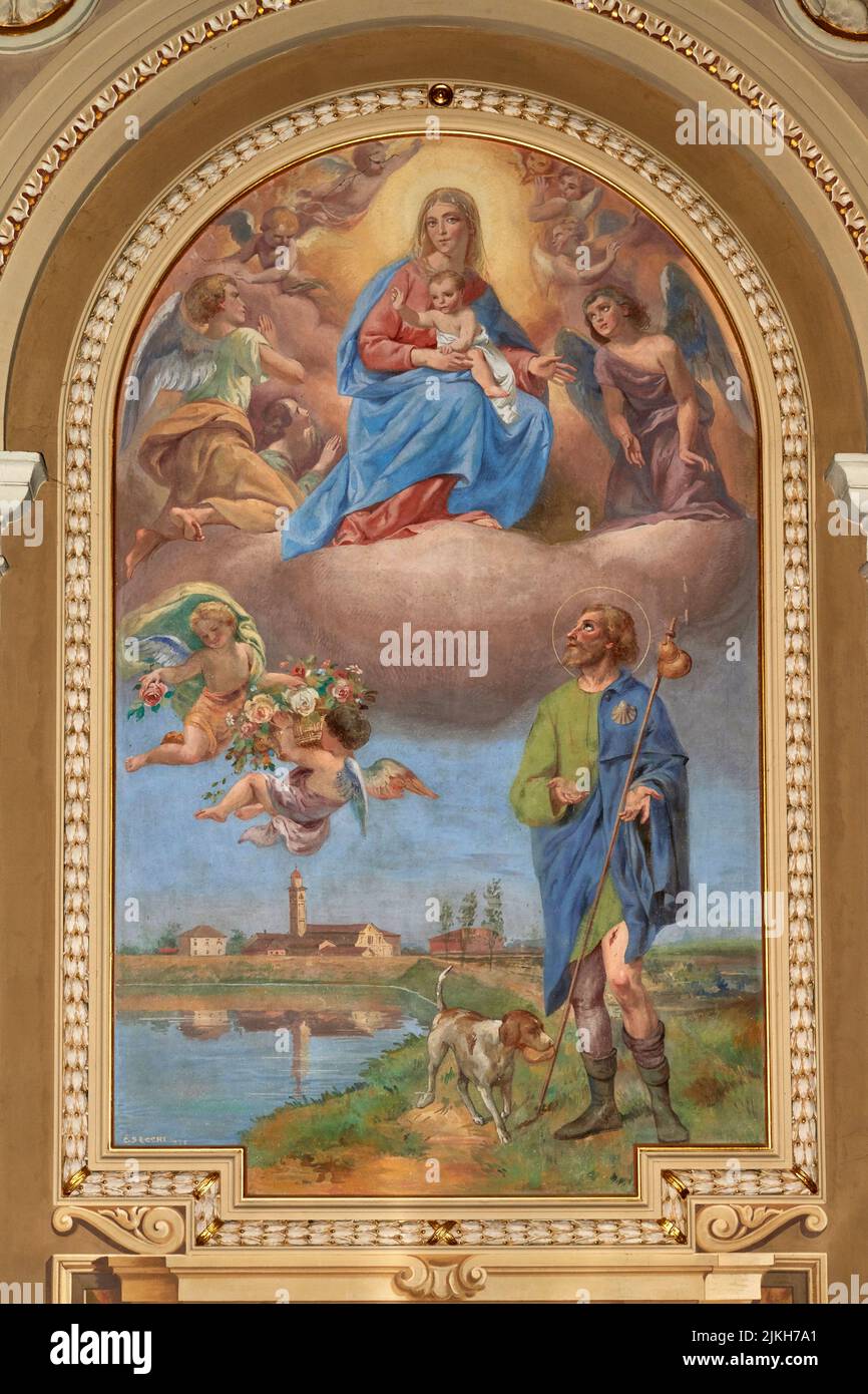 San Rocco in adorazione della Vergine che protegge il paese di S. Rocco ...