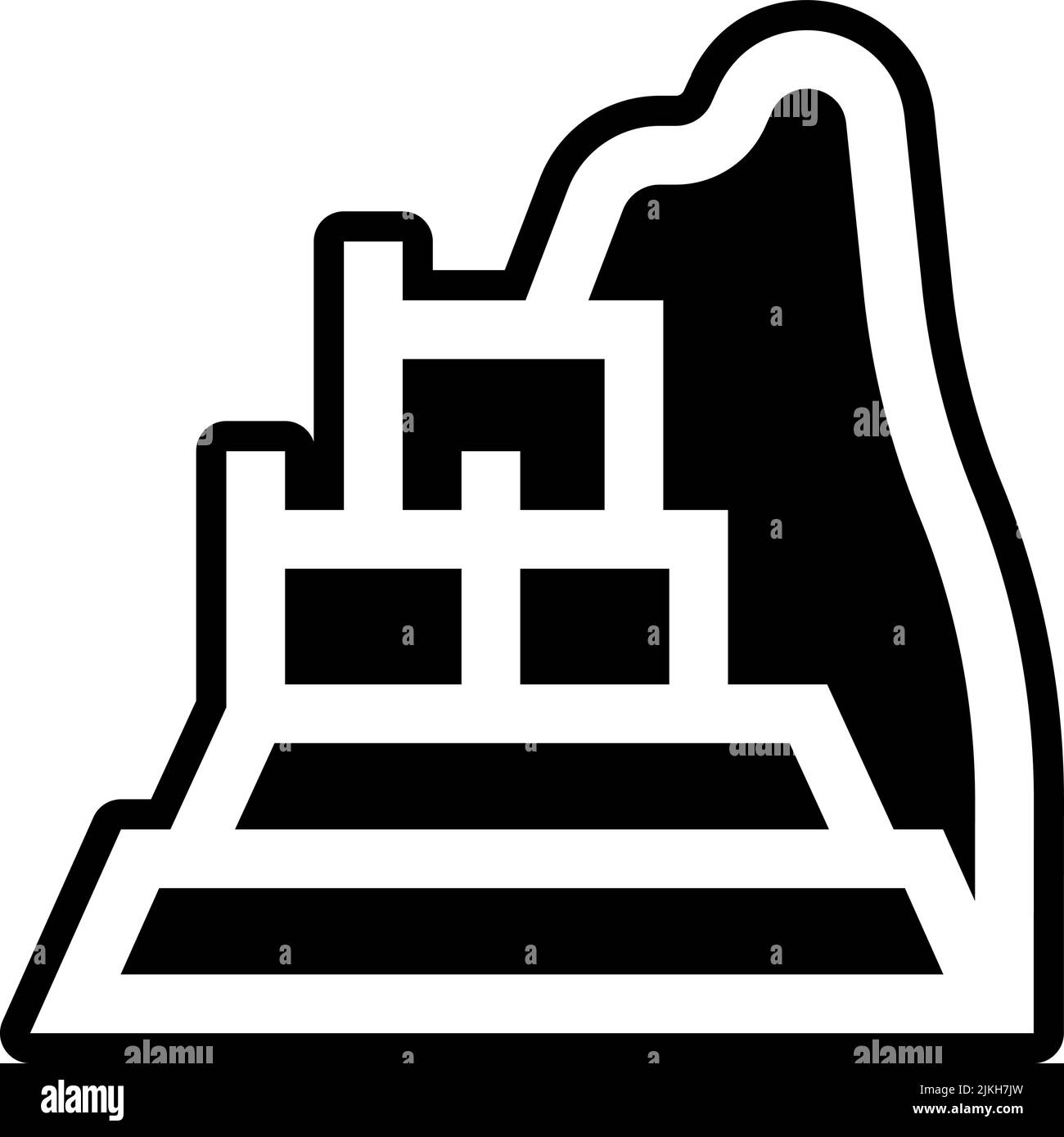 machu picchu icon black vector illustration Stock Vector Image & Art ...