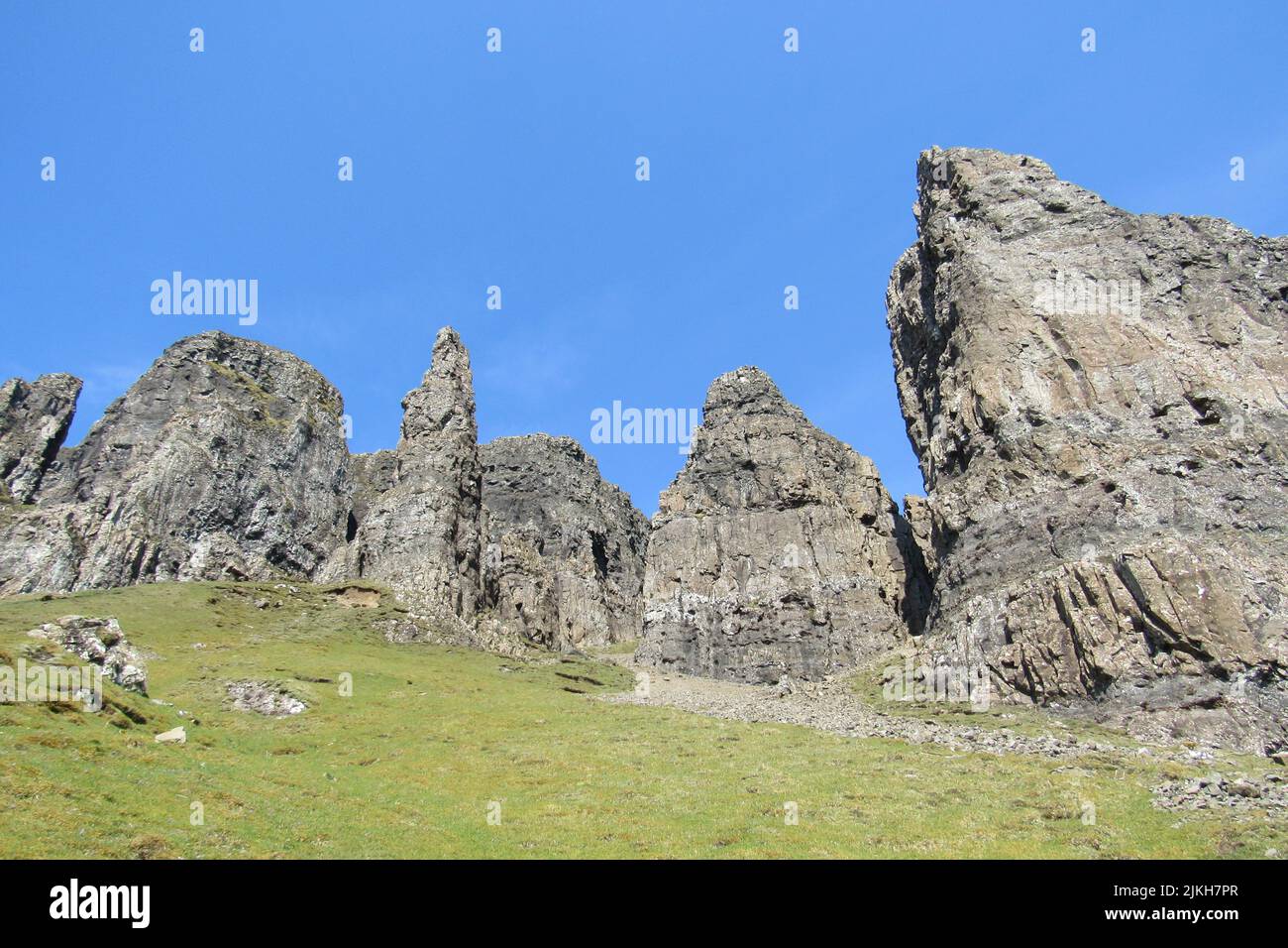 The Isle of Skye island against a blue sky in Scotland Stock Photo - Alamy
