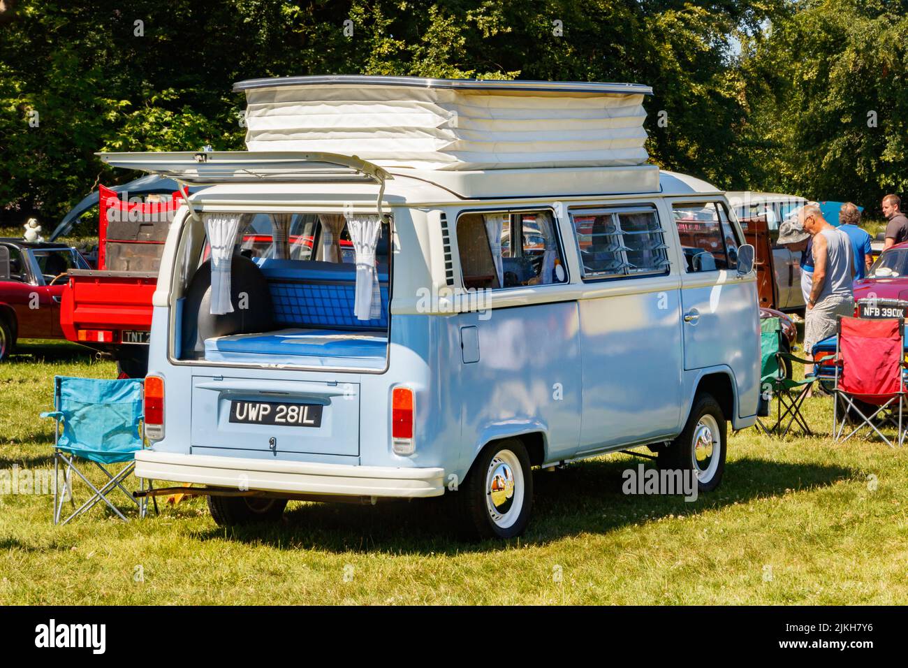 light blue pop top vintage Volkswagen Type 2 transporter Kombi or ...
