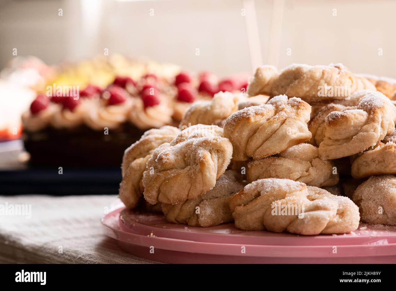 Homemade Swedish vanilla buns. Classic Swedish pastry and coffee bread ...