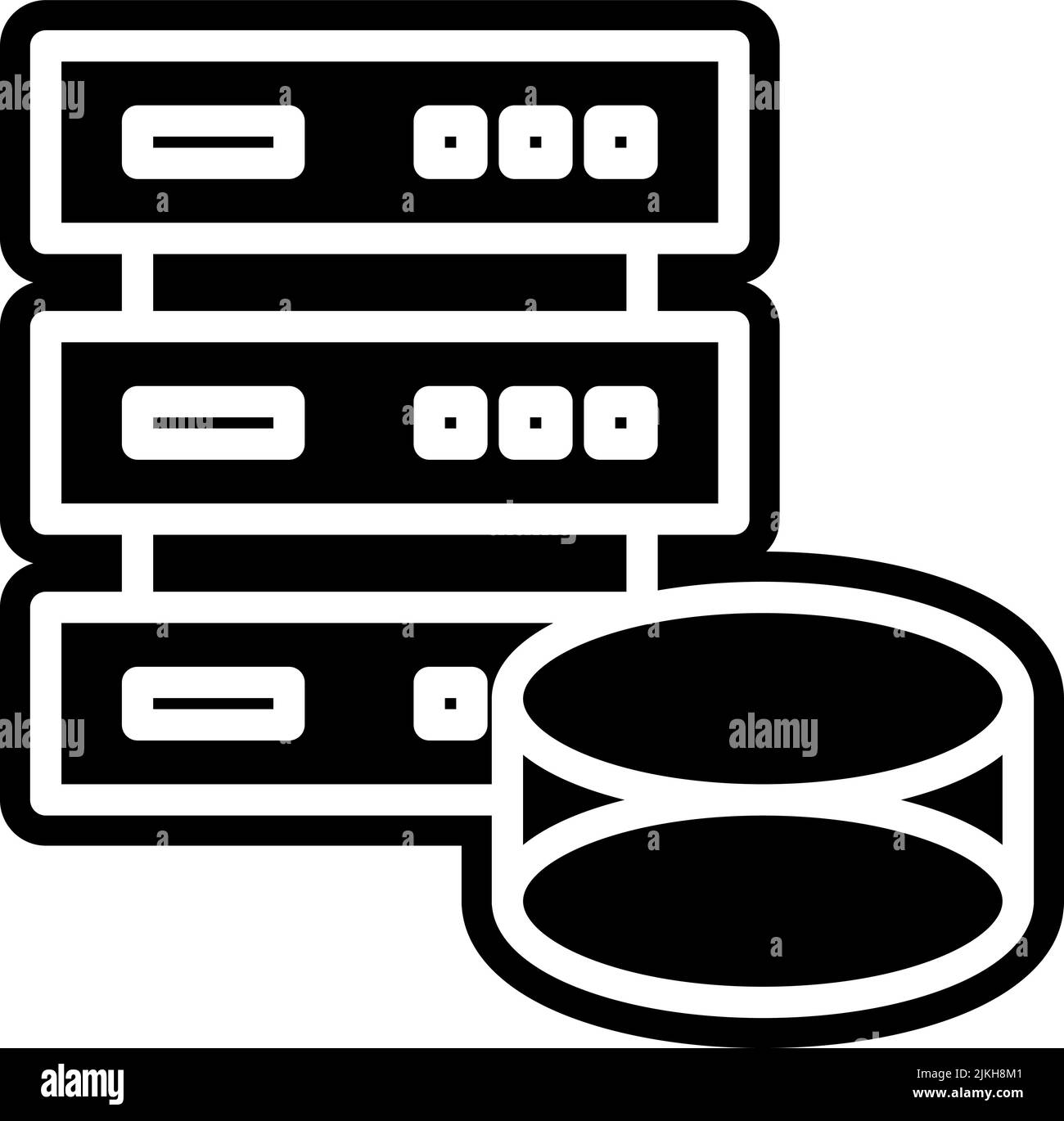 database icon black vector illustration Stock Vector Image & Art - Alamy