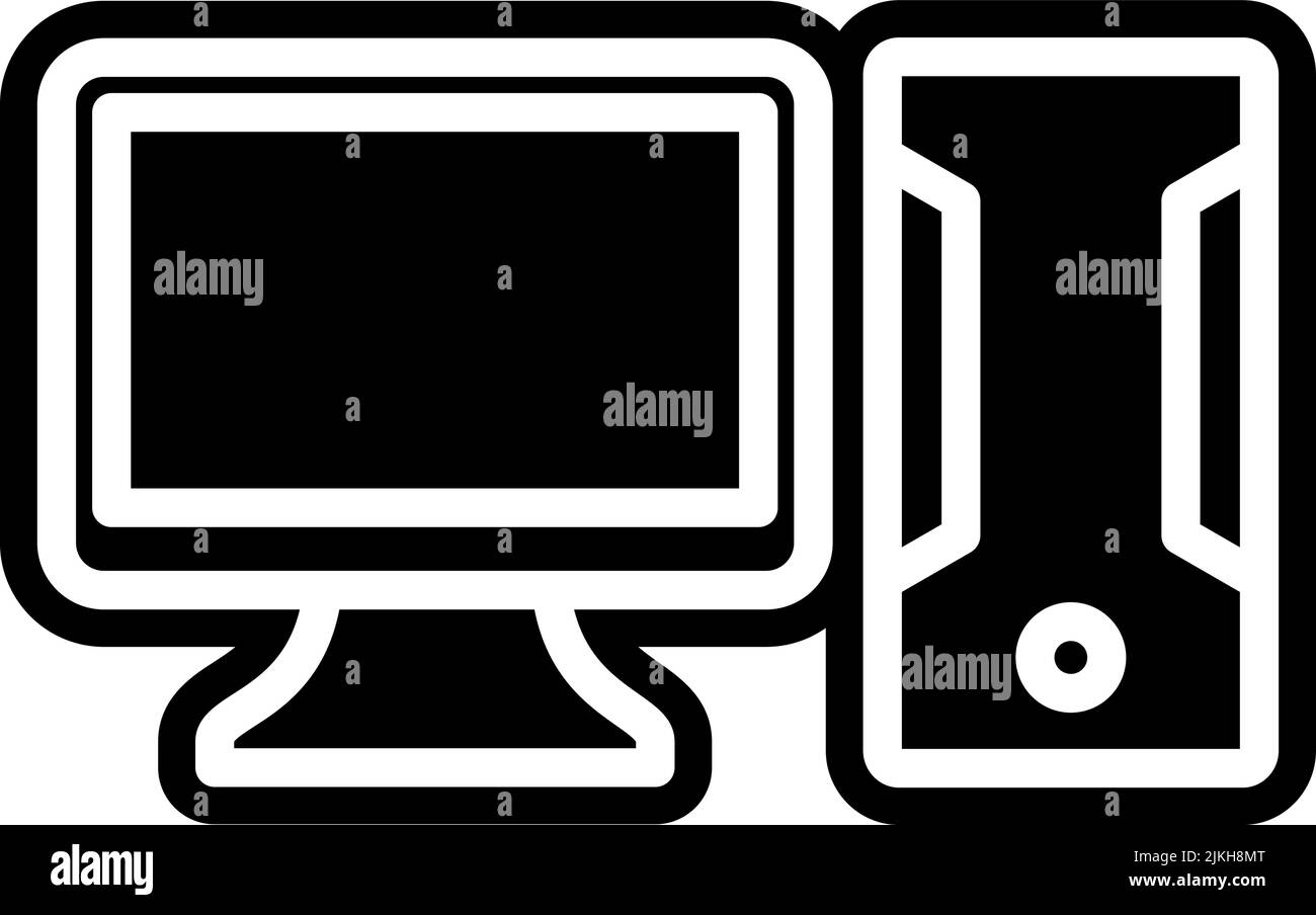 computer icon black vector illustration Stock Vector Image & Art - Alamy