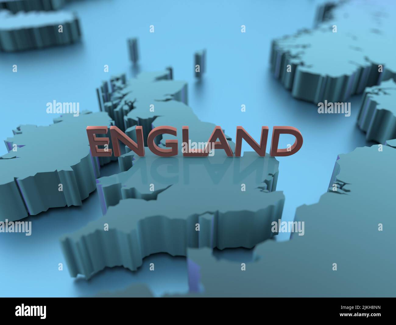 3D rendered blurred map of England with bright colors in Europe Stock ...